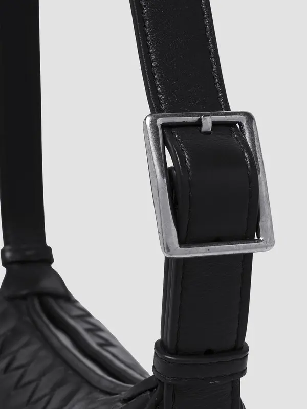 Bottega Veneta Traveler Intrecciato Leather Phone Pouch - Black Silver
