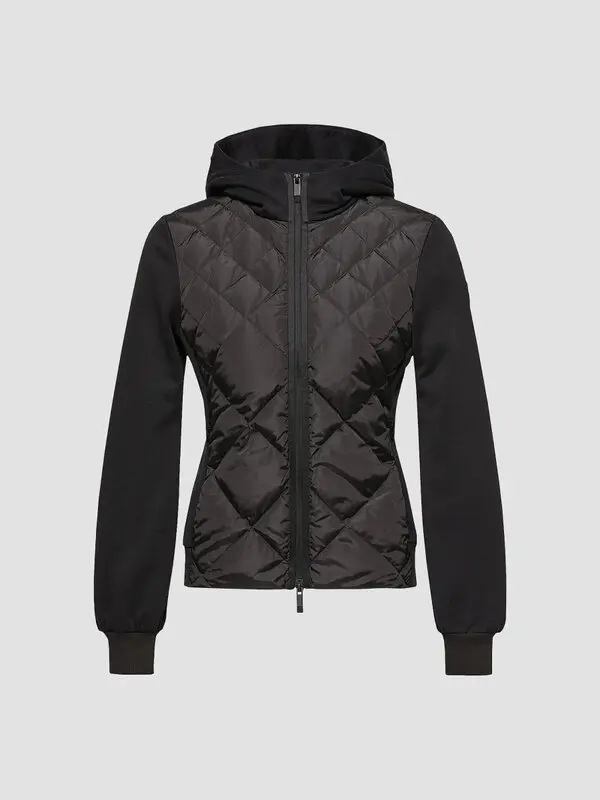 Moncler Down-filled Zip-up Hooded Sweatshirt In Cotton Fleece