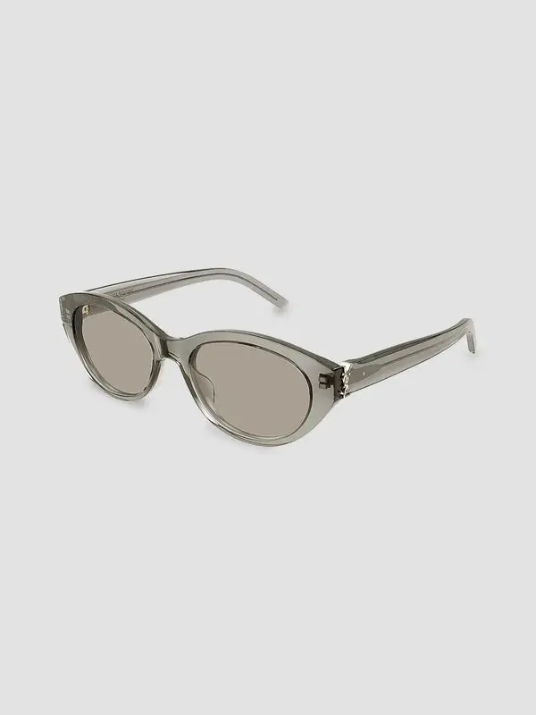 Saint Laurent Monogram Hinge 54mm Round Sunglasses - Grey