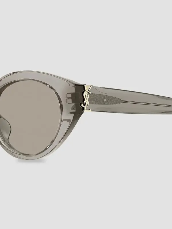 Saint Laurent Monogram Hinge 54mm Round Sunglasses - Grey