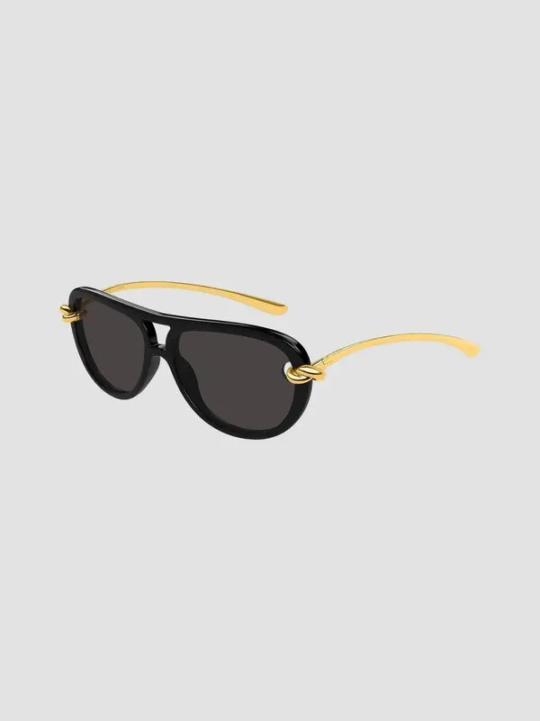 Bottega Veneta Knot 58mm Aviator Sunglasses - Black