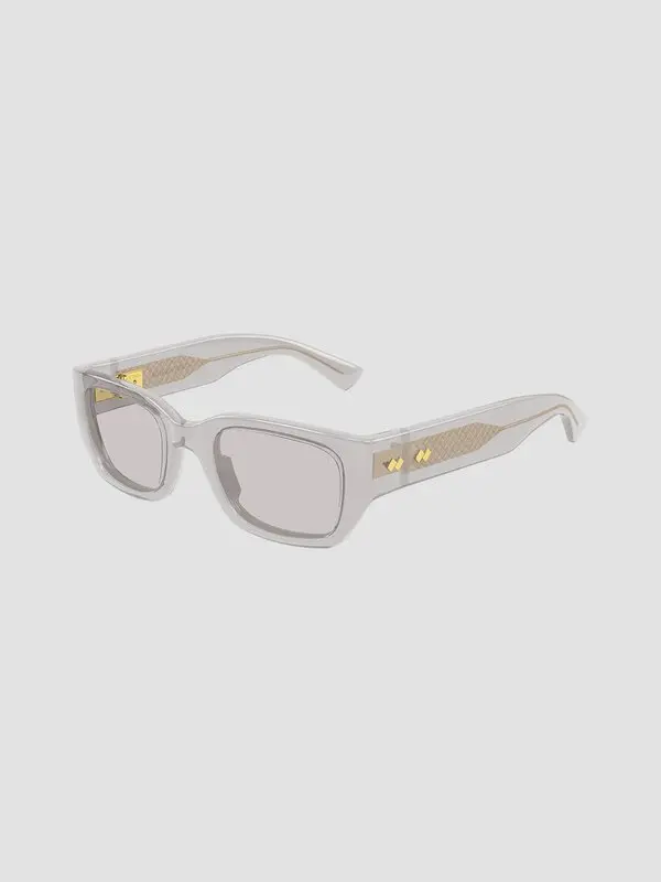Bottega Veneta Intrecciato Wirecore 52mm Rectangular Sunglasses - Grey