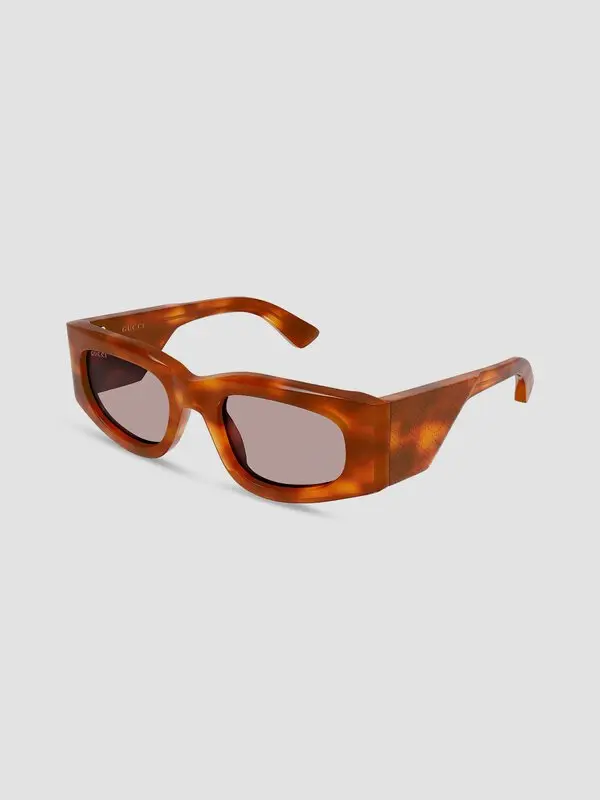 Gucci Oblique 51mm Squared Sunglasses - Brown