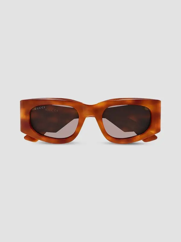 Gucci Oblique 51mm Squared Sunglasses - Brown