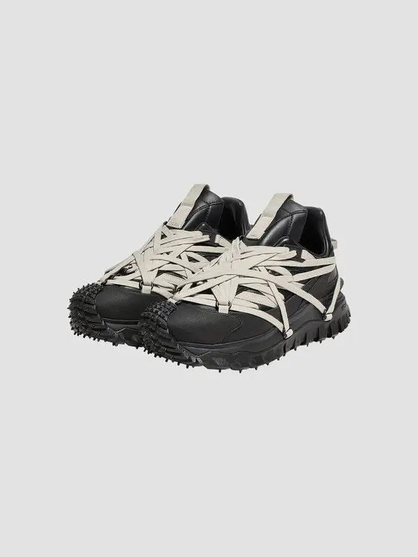 Moncler Rick Owens Trailgrip Megalace Sneakers In Leather