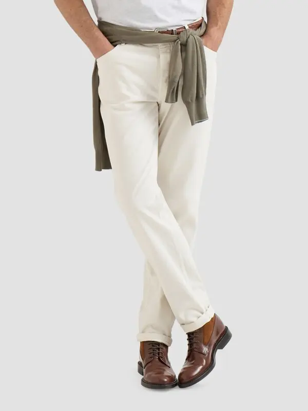 Brunello Cucinelli Gart-dyed Traditional Fit Five-pocket Jeans In Lightweight Denim