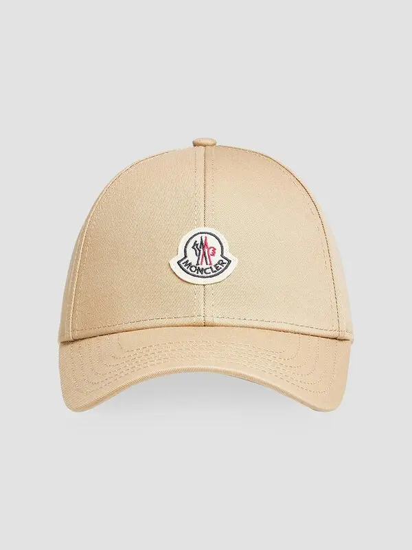 Moncler Baseball Hat In Cotton Gabardine - Beige