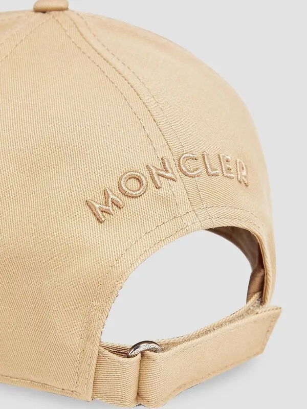 Moncler Baseball Hat In Cotton Gabardine - Beige