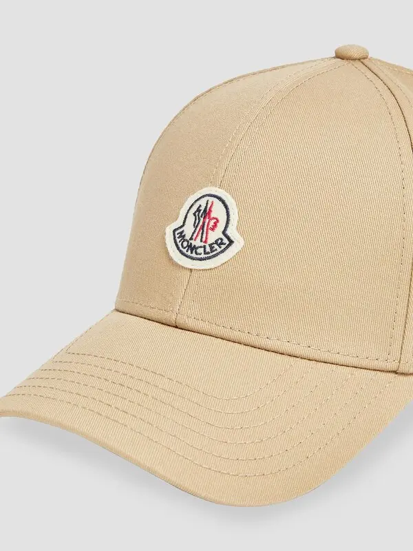 Moncler Baseball Hat In Cotton Gabardine - Beige