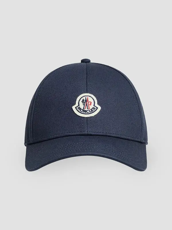 Moncler Baseball Hat In Cotton Gabardine - Navy Blue