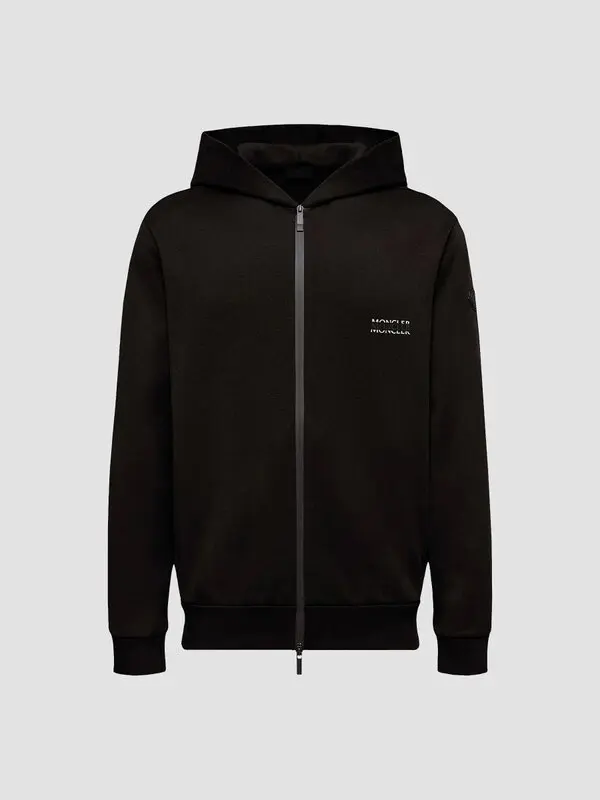 Moncler Zip-up Hooded Sweatshirt In Cotton Fleece