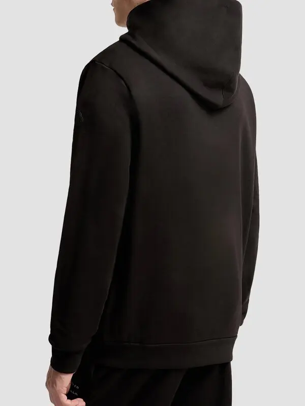 Moncler Zip-up Hooded Sweatshirt In Cotton Fleece