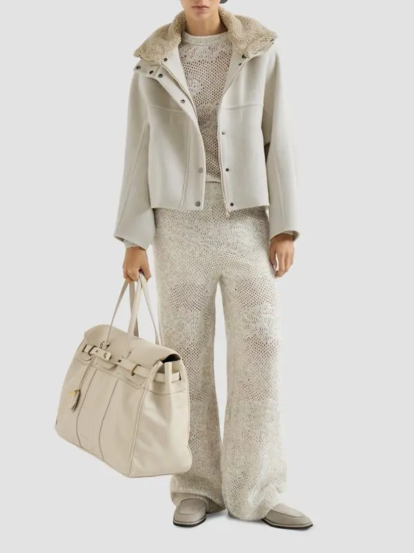Brunello Cucinelli Lace Flowers Sweater - Ivory