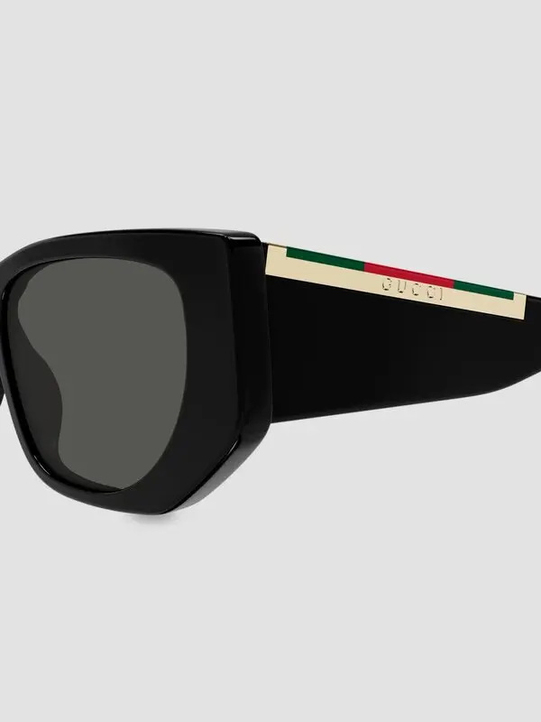 Gucci Subtle Web 53mm Geometric Sunglasses - Black