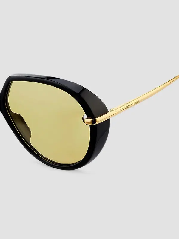 Bottega Veneta Drop 60mm Round Oversized Sunglasses - Black