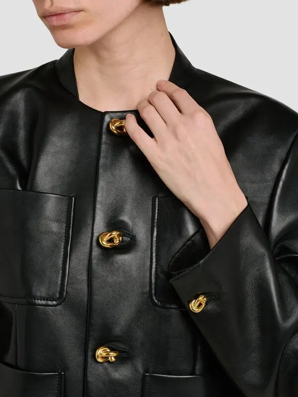 Bottega Veneta Leather Patch Pocket Jacket