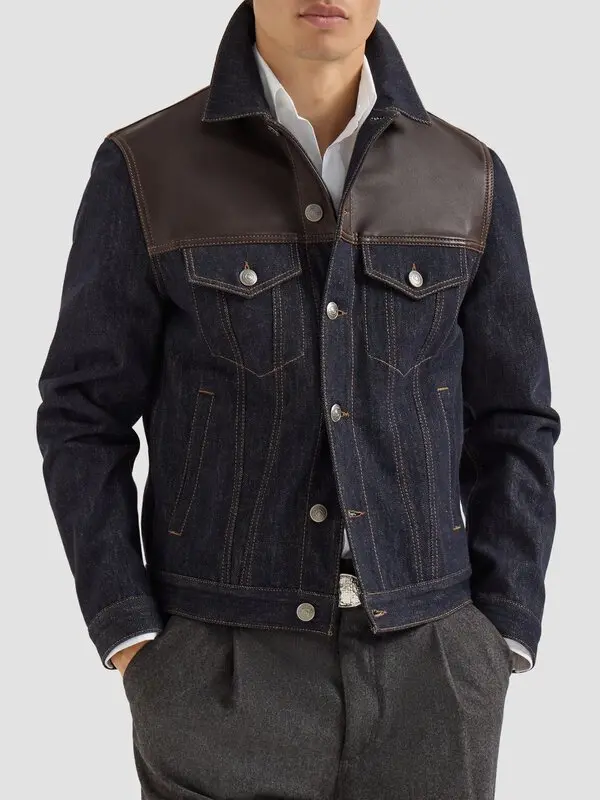 Brunello Cucinelli Paneled No-fade Denim Four-pocket Jacket
