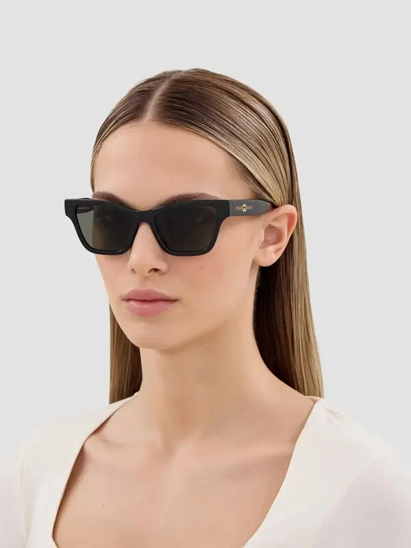 Gucci Lines 53mm Cat-eye Sunglasses - Black