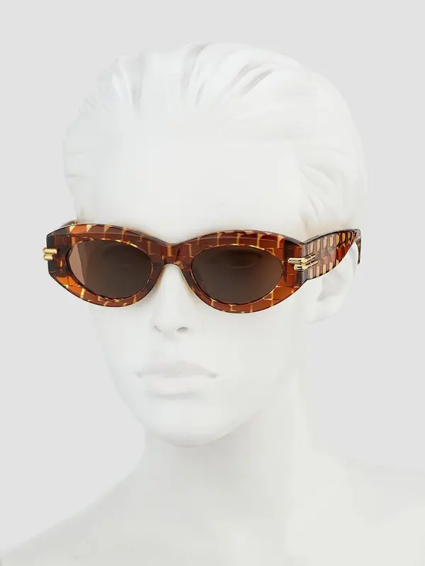 Bottega Veneta Curvy Bold Ribbon 51mm Cat-eye Sunglasses - Brown