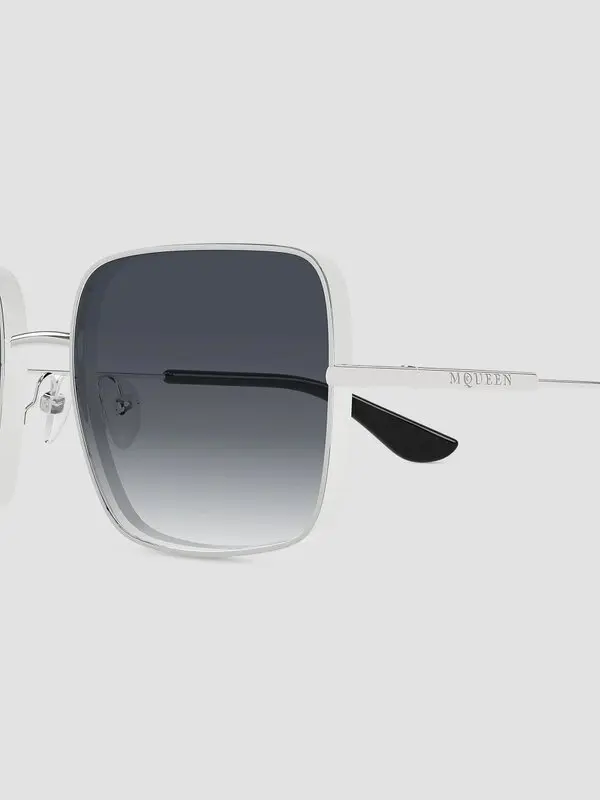 Alexander McQueen Metal T-bar 55mm Square Sunglasses