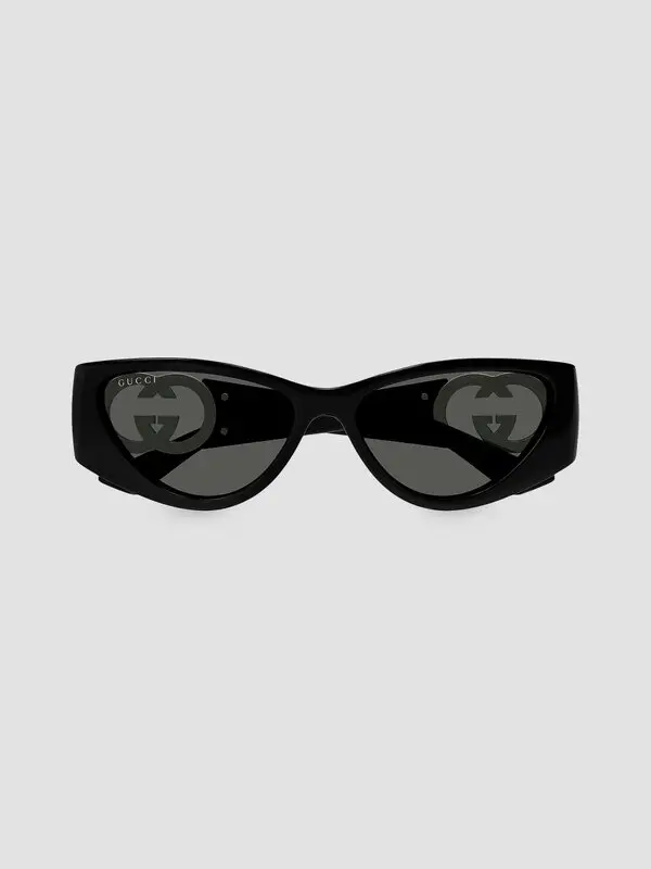 Gucci Hailey 55mm Cat Eye Sunglasses - Black