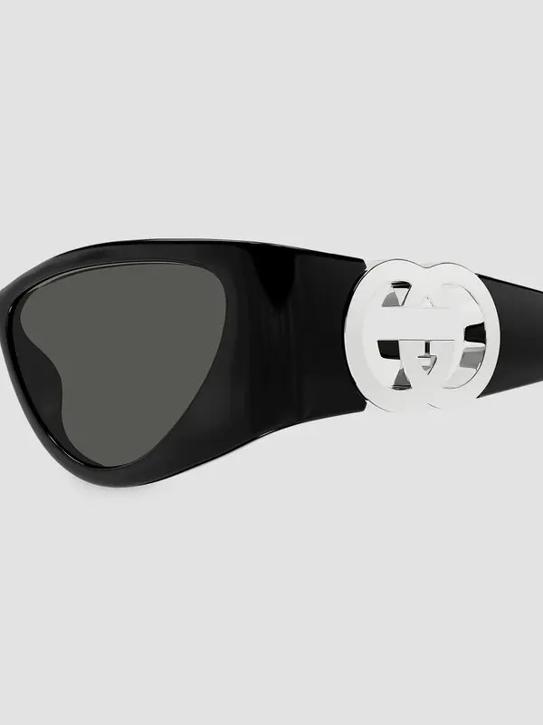 Gucci Hailey 55mm Cat Eye Sunglasses - Black
