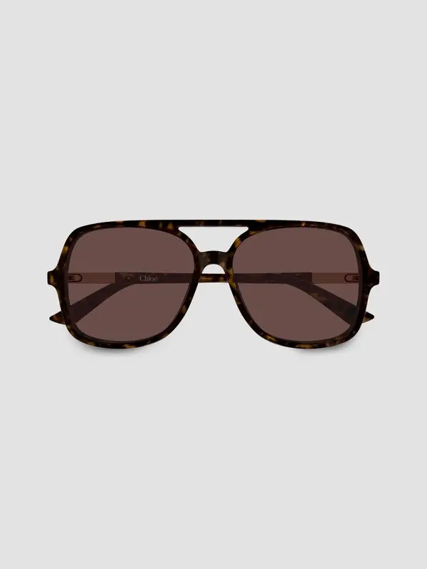 Chloé Judy 57mm Navigator Sunglasses - Brown