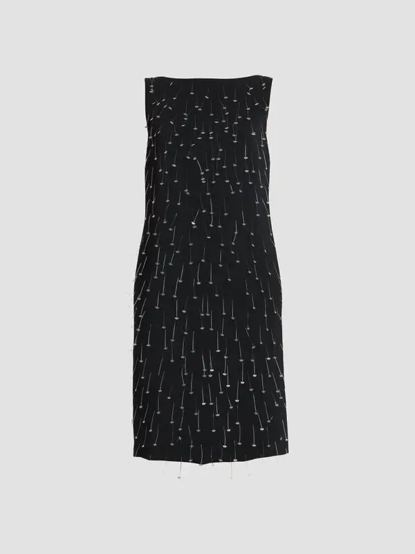 Moschino Embellished Crepe Knee-length Dress - Multi Black