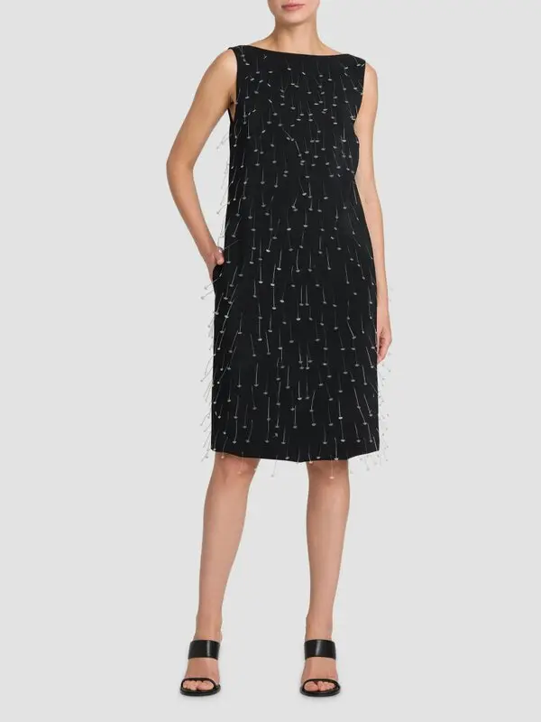 Moschino Embellished Crepe Knee-length Dress