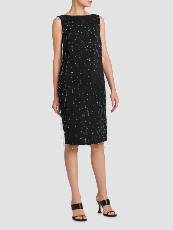 Moschino Embellished Crepe Knee-length Dress