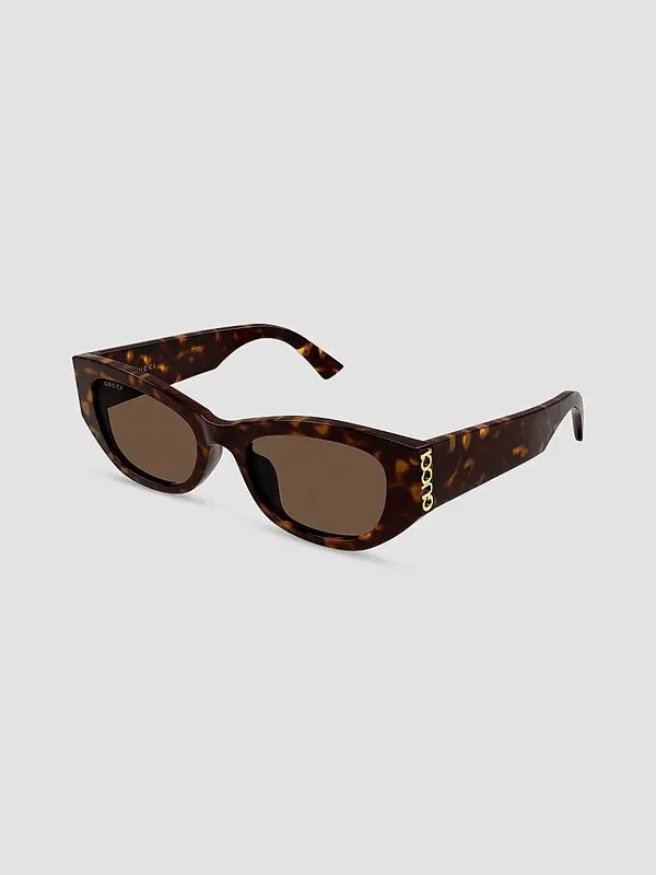 Gucci On Side 53mm Cat-eye Sunglasses - Brown