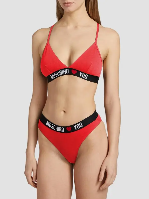 Moschino Intimo Donna Triangle Bra - Red
