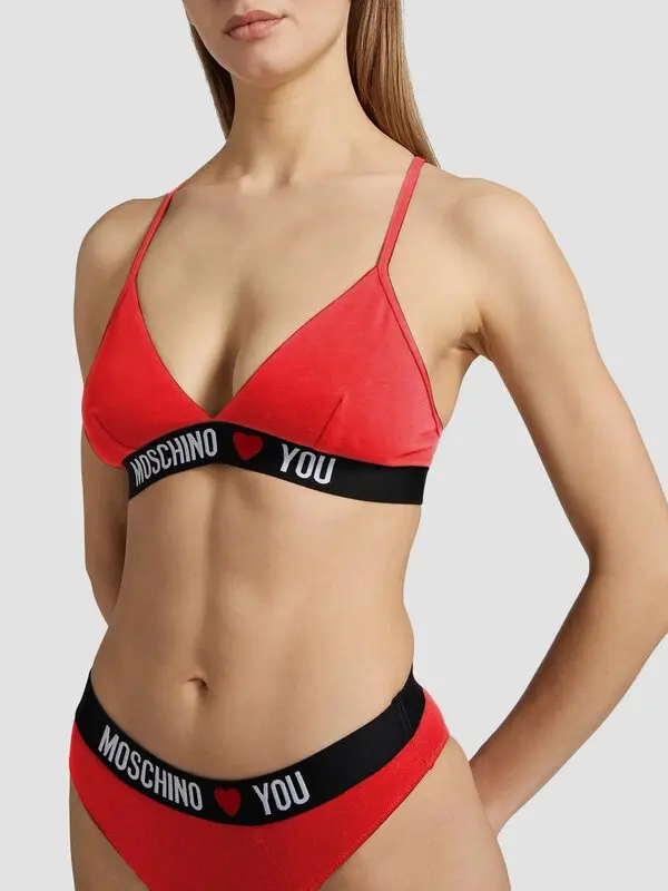 Moschino Intimo Donna Triangle Bra - Red