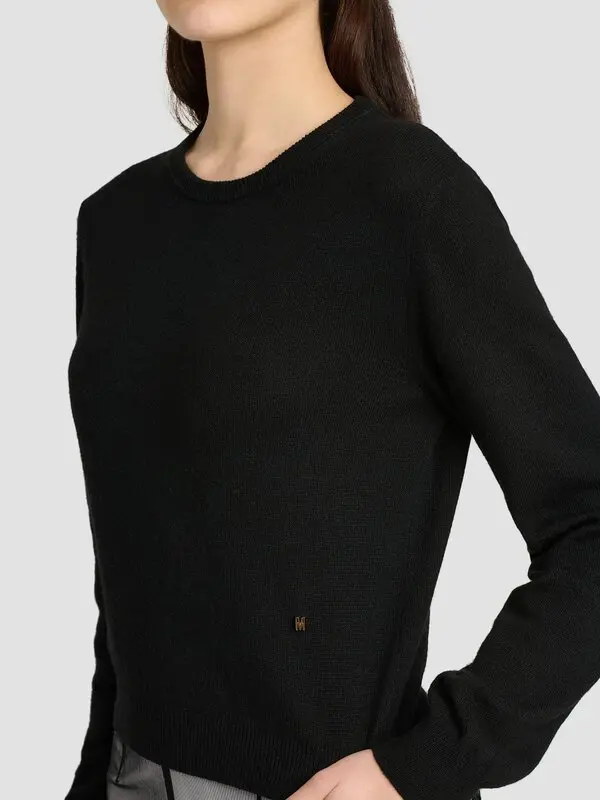 Moschino Ribbed Wool-blend Crewneck Sweater