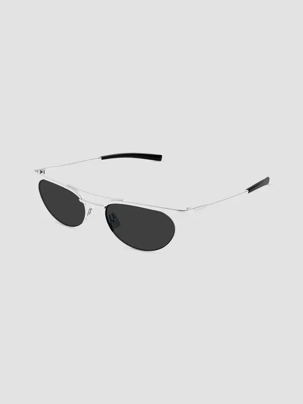 Saint Laurent 54mm Oval Sunglasses - Silver Grey