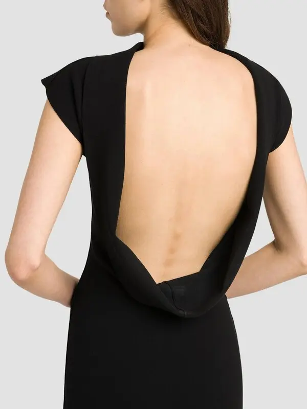 Alberta Ferretti Knit Open Cowlback Midi-dress