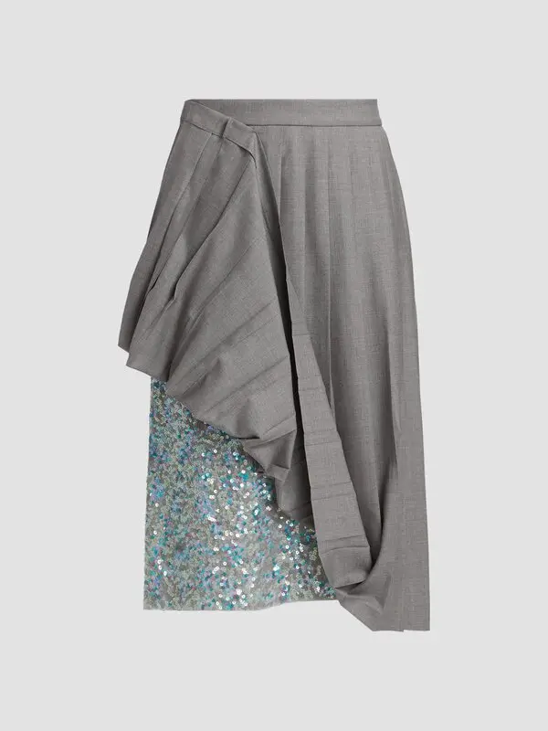 Moschino Lifted Hem Skirt - Multi Grey
