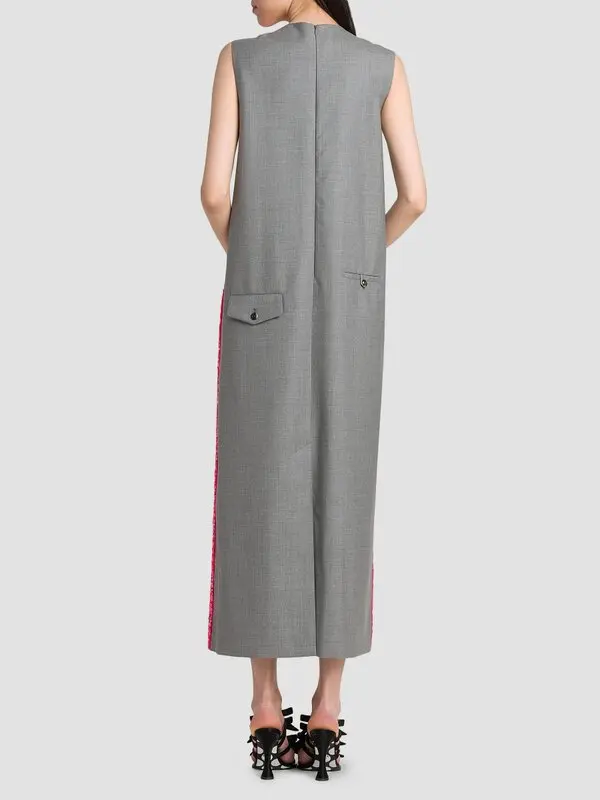 Moschino Sequined Mix Media Maxi Dress