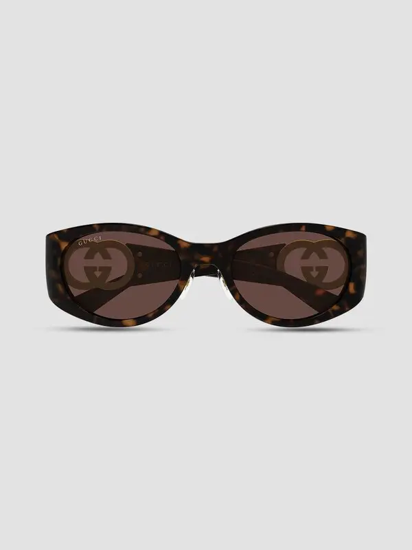 Gucci Hailey 55mm Logo Embellished Oval Sunglasses