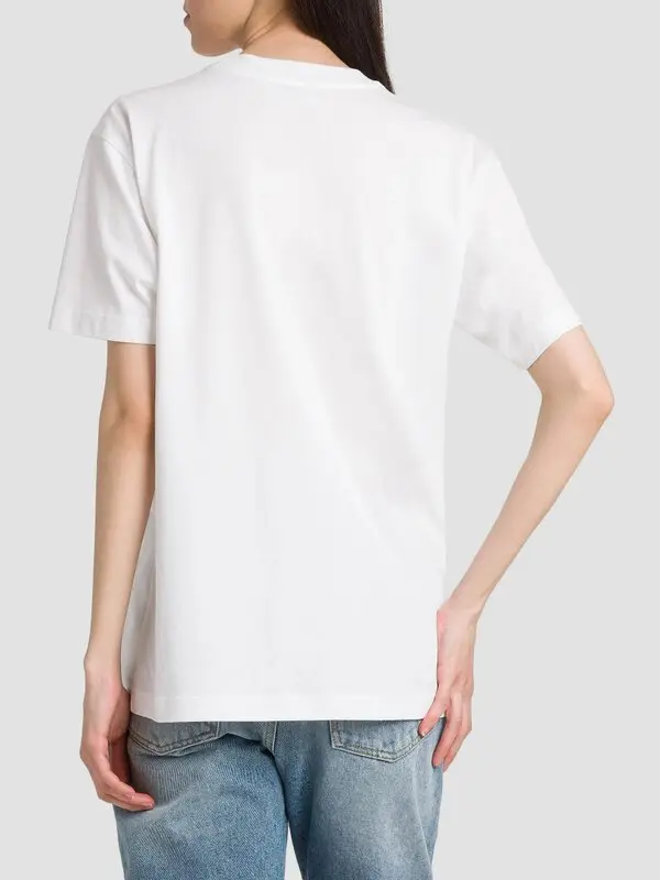 Moschino Embroidered Crest Logo Cotton T-shirt
