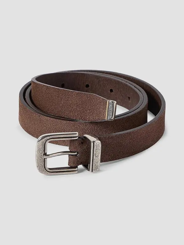 Brunello Cucinelli Reversed Leather Belt - Mud
