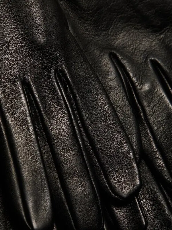 Moschino Leather Pleated Midi-skirt