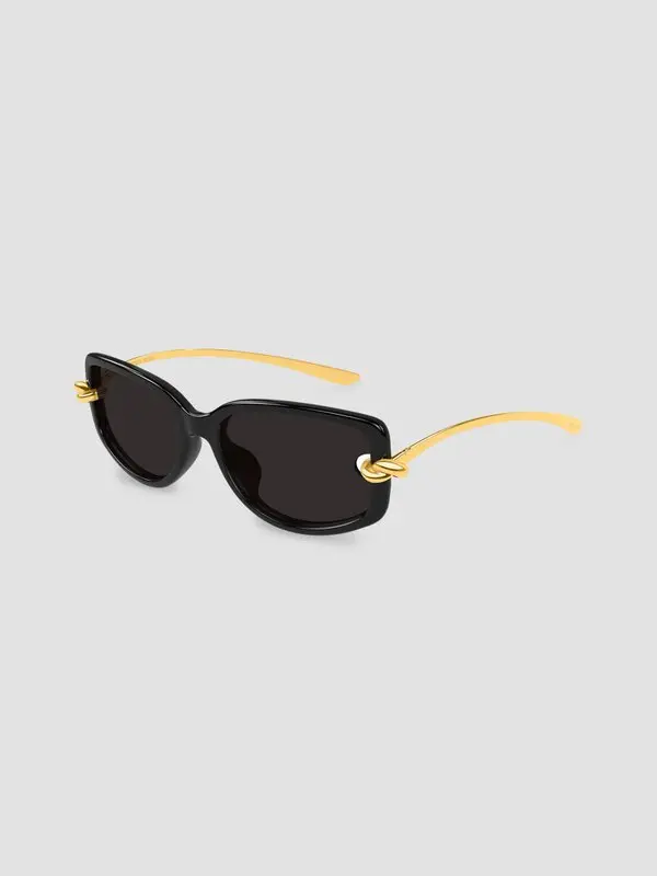 Bottega Veneta Knot 59mm Rectangular Sunglasses - Black