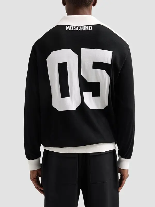 Moschino Smiley Knitted Wool Sweater