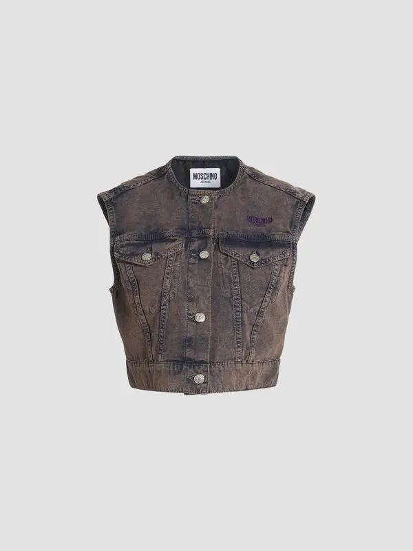 Moschino Sleeveless Denim Waistcoat