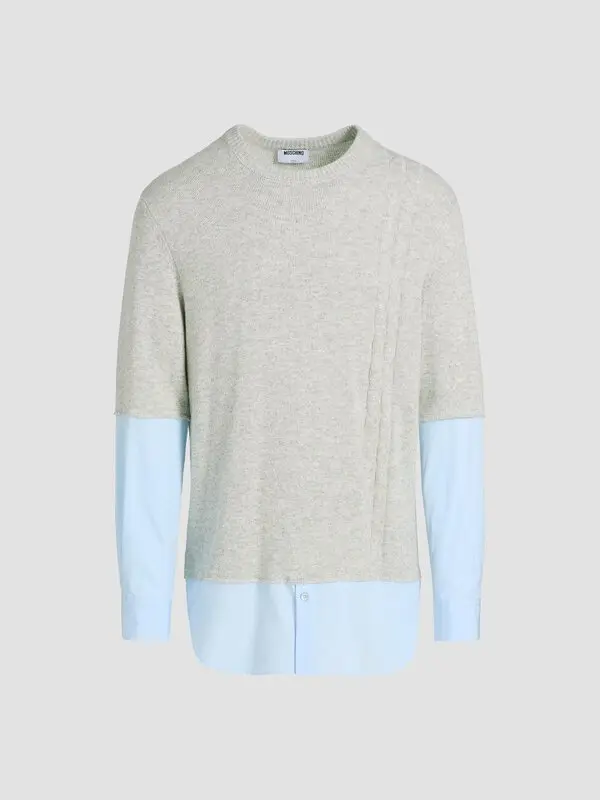 Moschino Mixed-media Crewneck Sweater