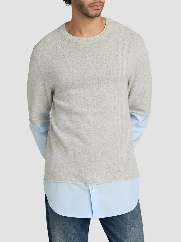 Moschino Mixed-media Crewneck Sweater