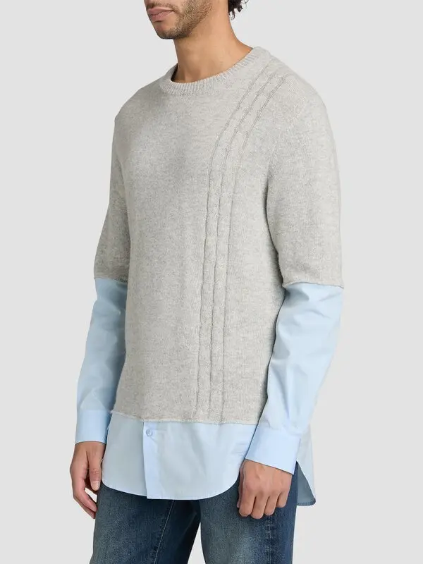 Moschino Mixed-media Crewneck Sweater