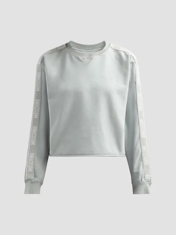 Moschino Logo Stretch-cotton Fleece Sweatshirt - Grey