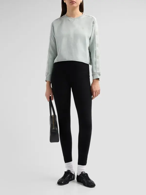 Moschino Logo Stretch-cotton Fleece Sweatshirt - Grey